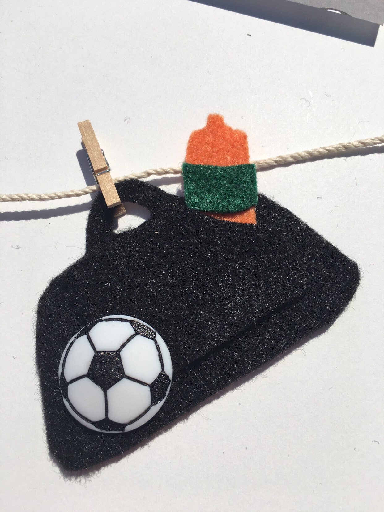 Miniature Felt Soccer Clothesline Soccer Uniform Banner | Etsy
