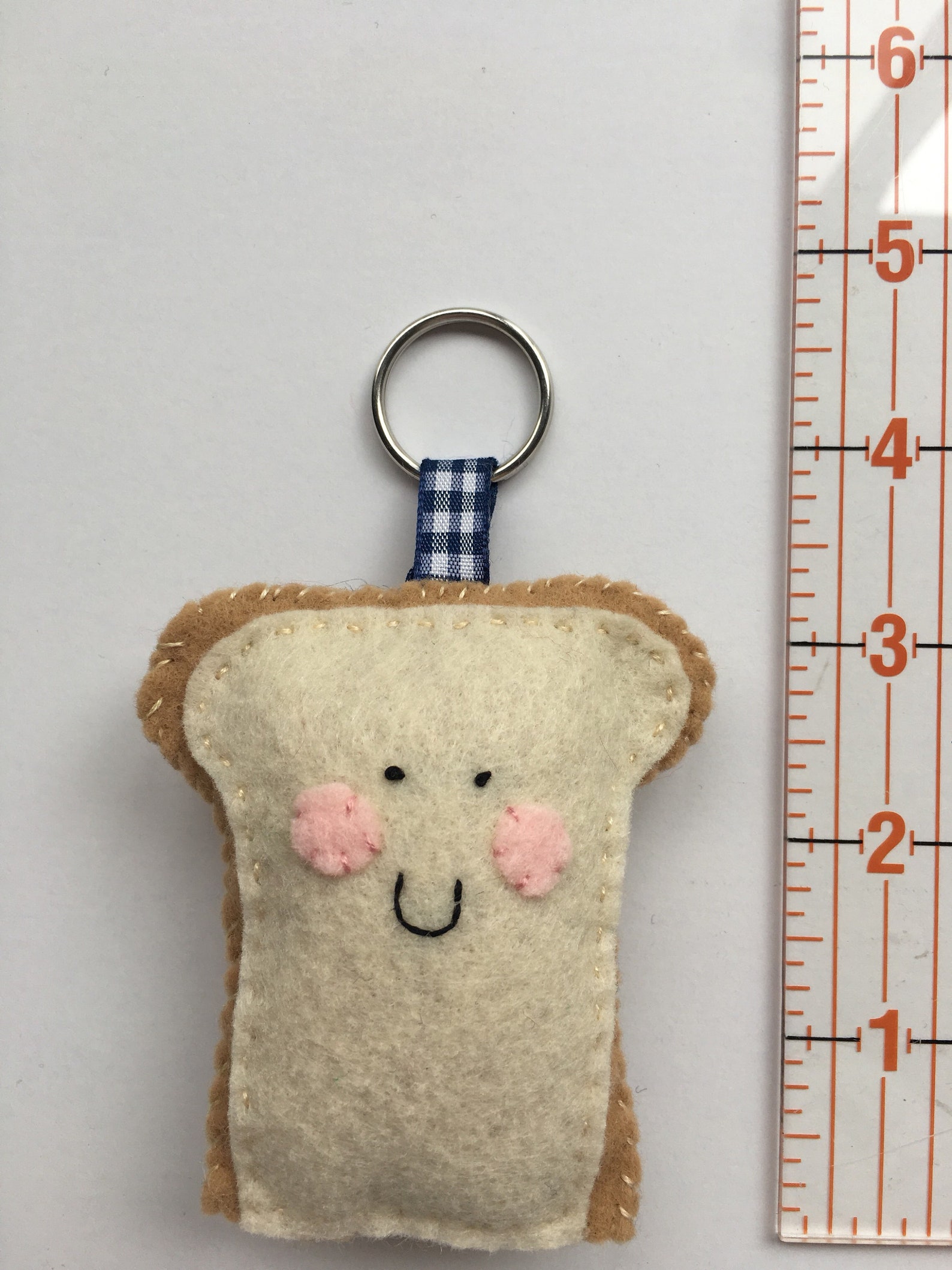 Happy Slice of Bread/toast Keychain | Etsy