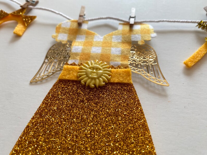 Sun Angel Summer Fairy Miniature Felt Clothesline Banner Bunting Wall ...