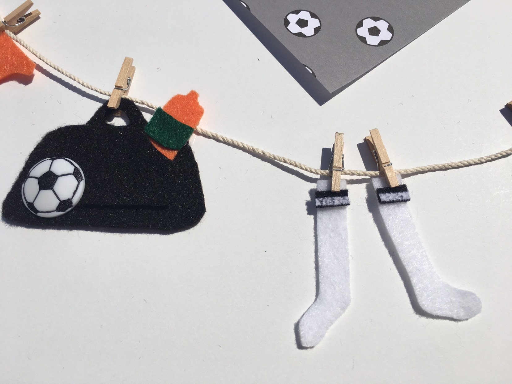 Miniature Felt Soccer Clothesline Soccer Uniform Banner | Etsy