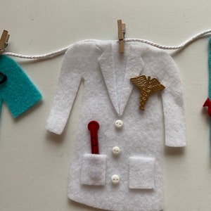 Doctor’s Laundry Clothesline, Nurse Banner, Scrubs Garland, Lab Coat ...