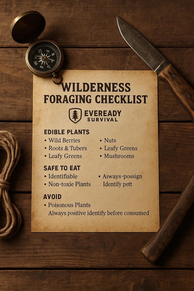 Wilderness Foraging Checklist - Printable PDF Survival Guide - Etsy