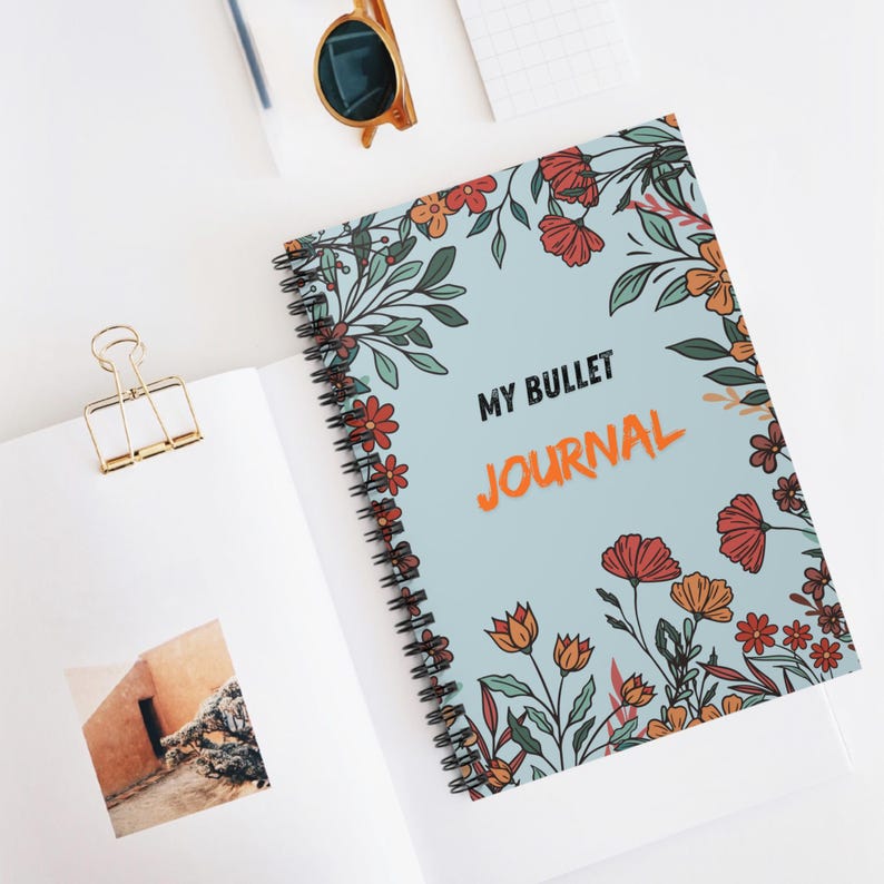 Floral Bullet Journal - Elegant Spiral Notebook for Creativity, Planner ...