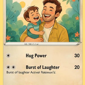 Fathers Day Pokemon-inspired Card | Dad and Child Trading Card Style ...