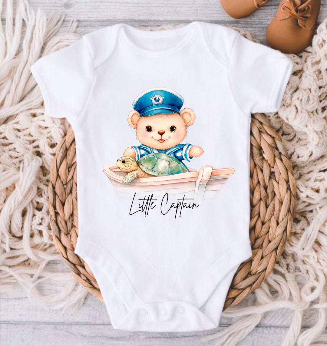 Bear Captain, Baby Shirt PNG, Taddy Boat Captain, Children Piglet Print ...
