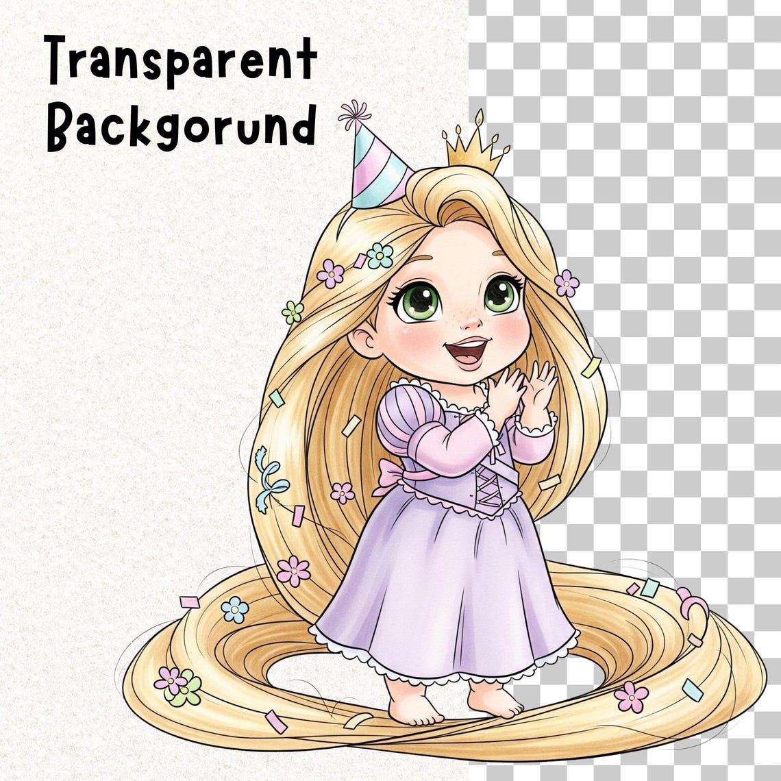 All Baby Princess Watercolor Clipart, Cute Cartoon, Cute Little ...