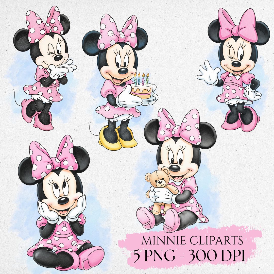 Baby Minnie Mouse Clipart, Minnie Mouse PNG, Birthday Minnie, Minnie ...