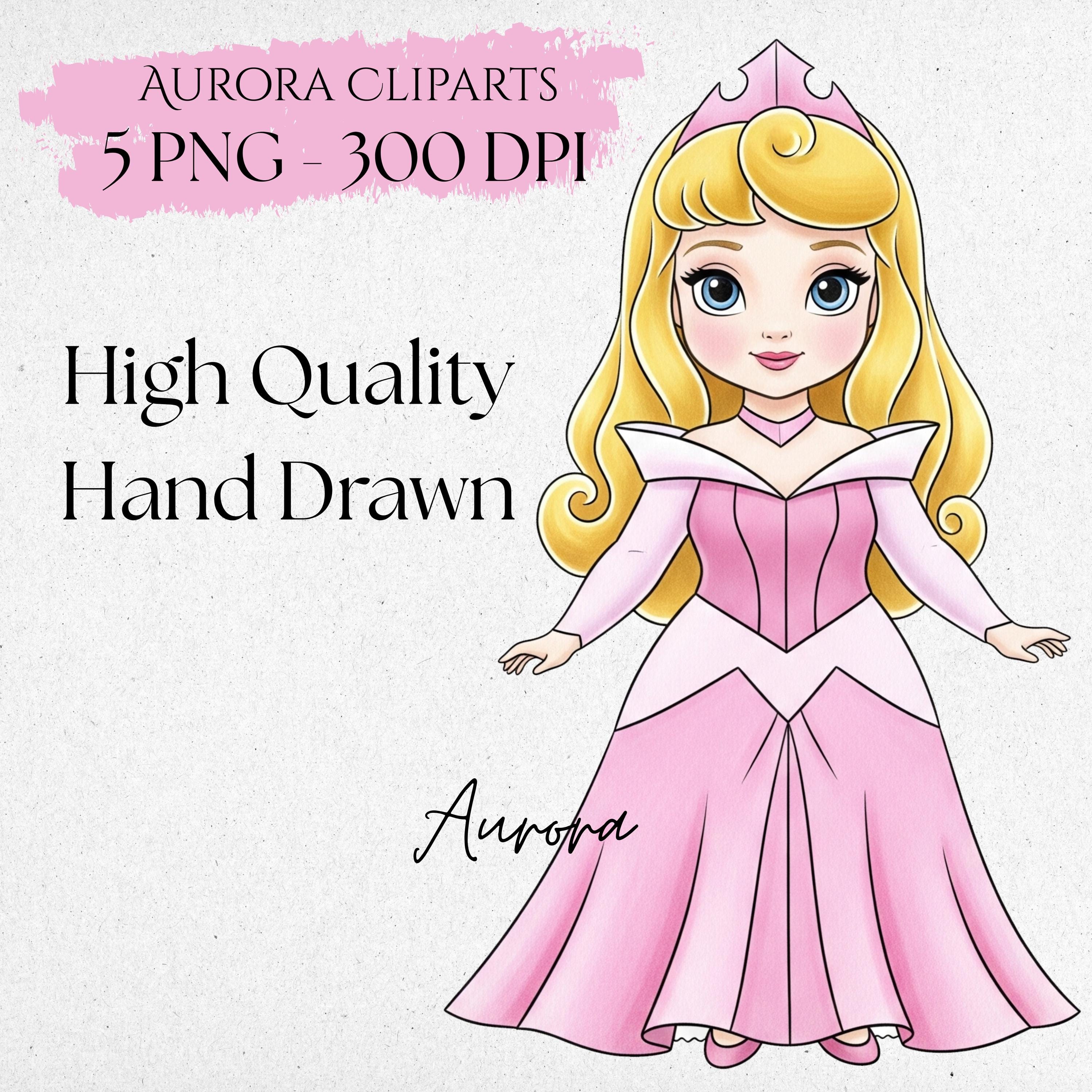 Baby Princess Aurora Watercolor Clipart, Cute Aurora Clipart, Fairy ...