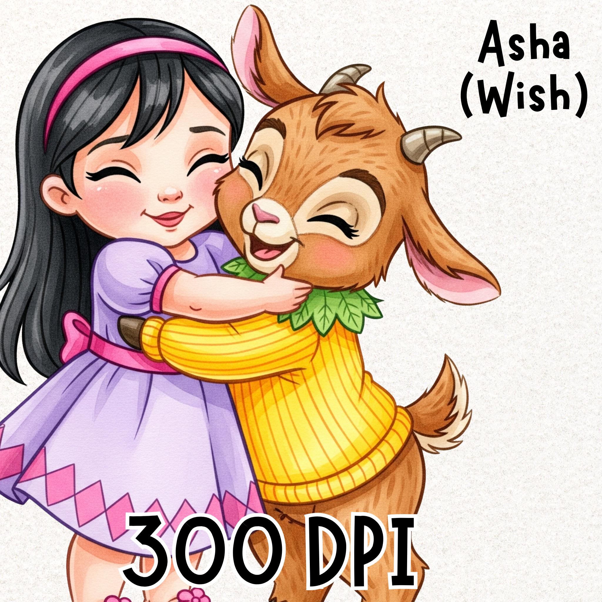 Wish Movie PNG Clipart, Cute Wish Princess Asha Clipart, Baby Wish ...