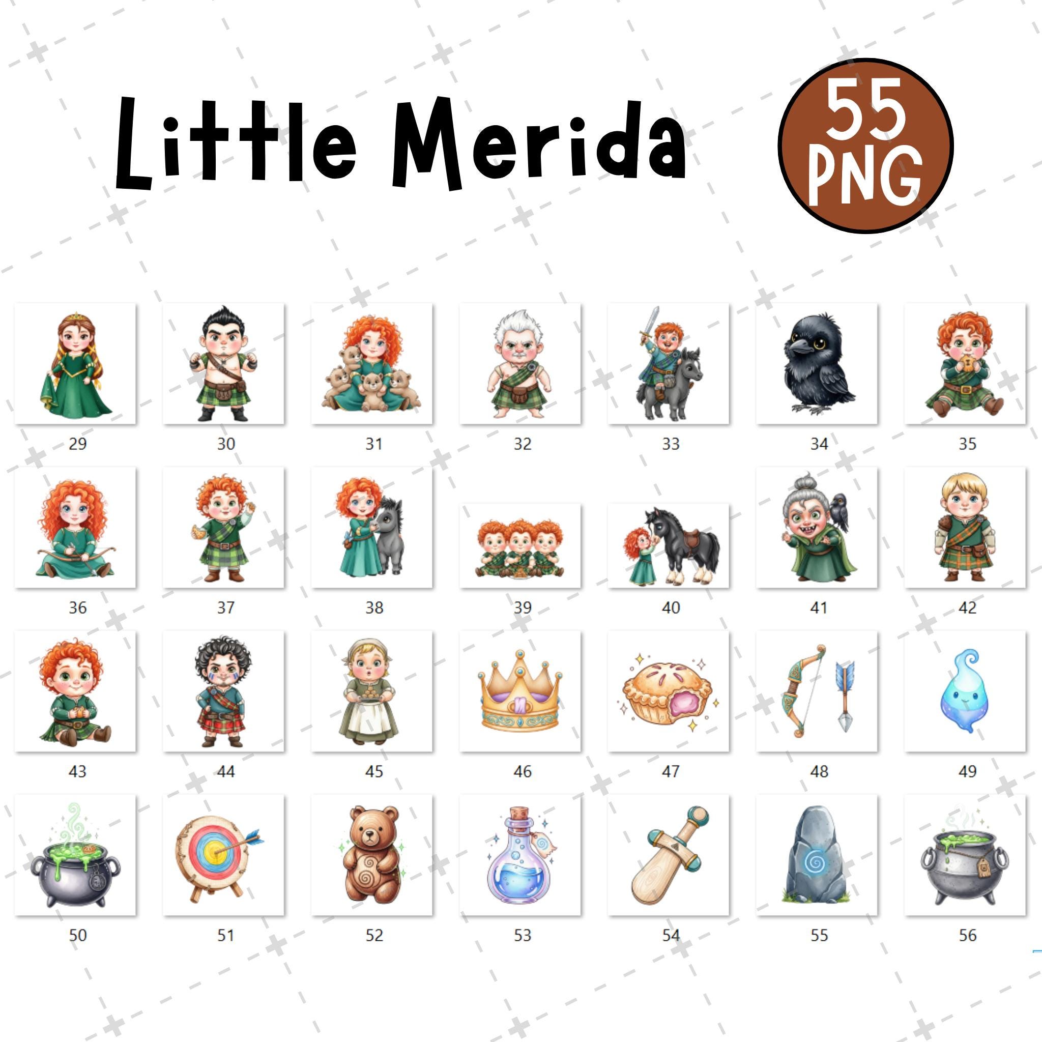 Cute Baby Merida Watercolor Cliparts PNG, Brave Clipart, Princess ...