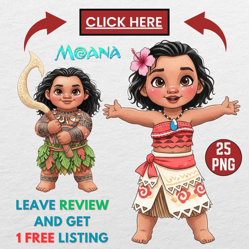 Cute Moana Watercolor Clipart, Baby Moana, Polynesian Princess, Cute ...