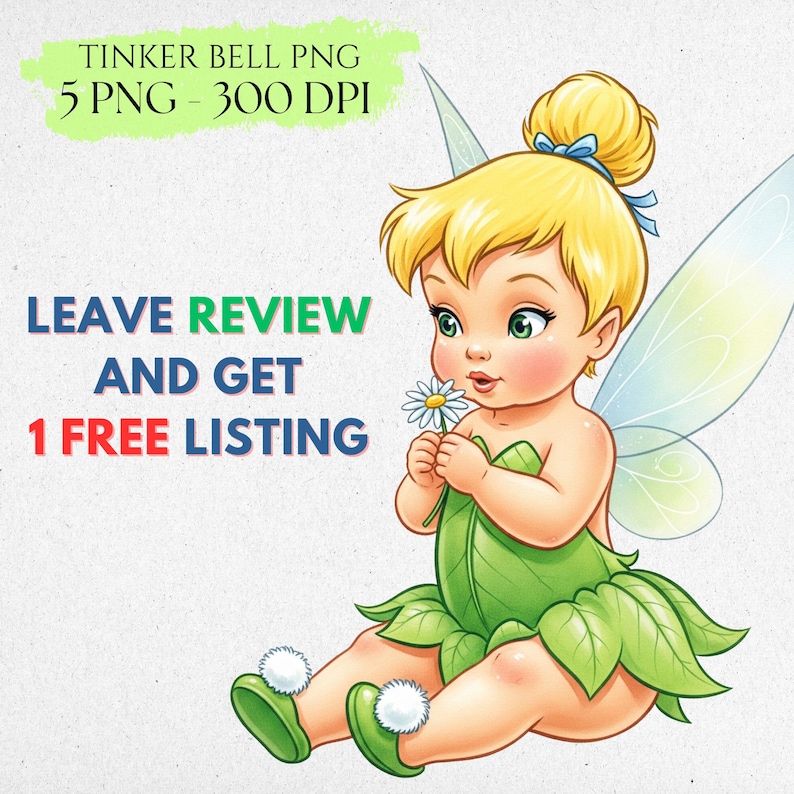 Baby Tinkerbell Clipart, Baby Fairy Clipart, Tinkerbell Birthday, Fairy ...