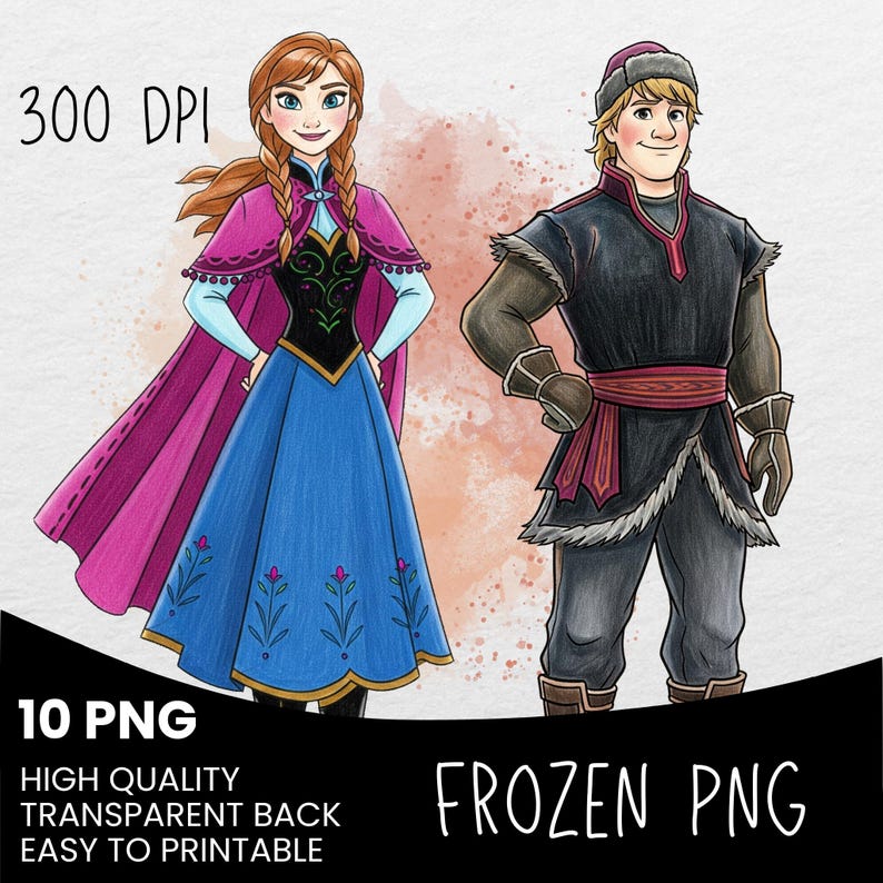 Princesa Frozen PNG, Princesa Frozen dibujada a mano, Cliparts de ...