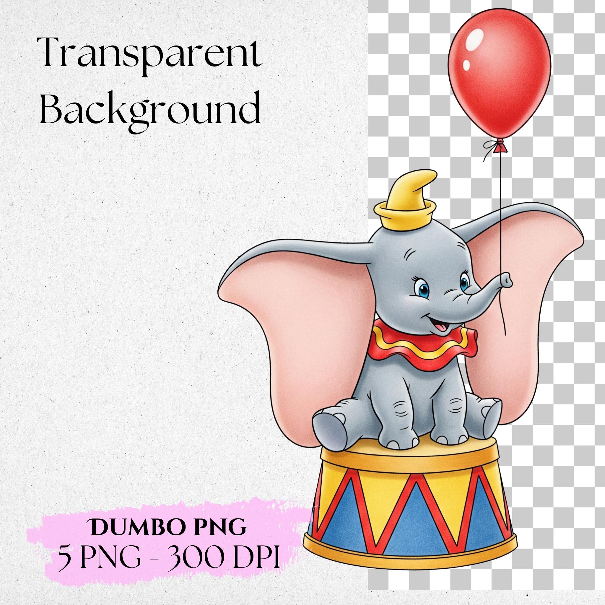 Dumbo PNG Watercolor Cliparts, Cute Dumbo Bundle, Dumbo Birthday, Baby ...