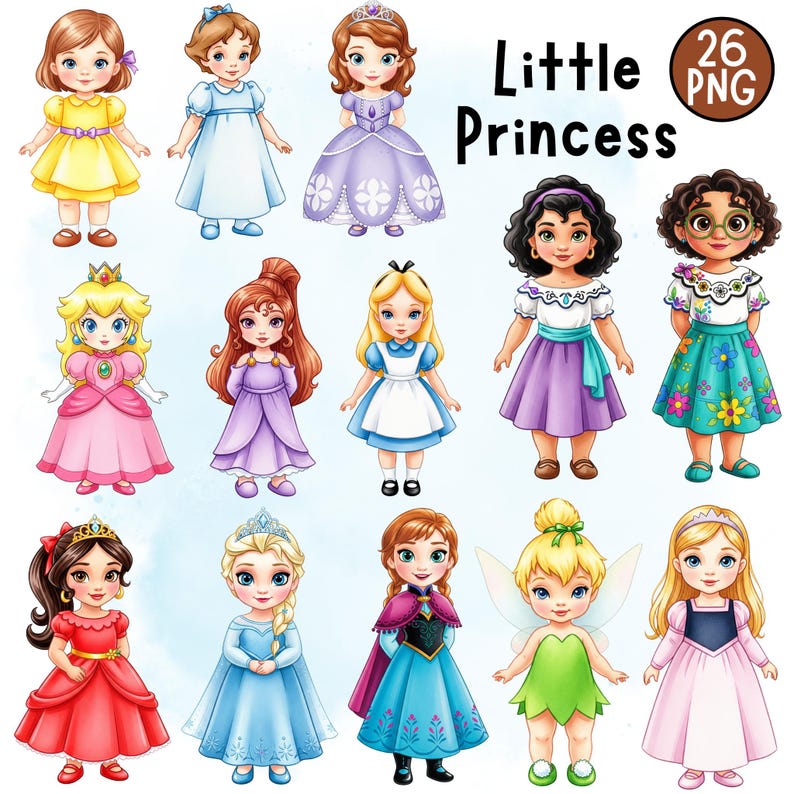 Princess PNG, Fairytale Princess Clipart, Cinderella, Elsa, Ariel ...