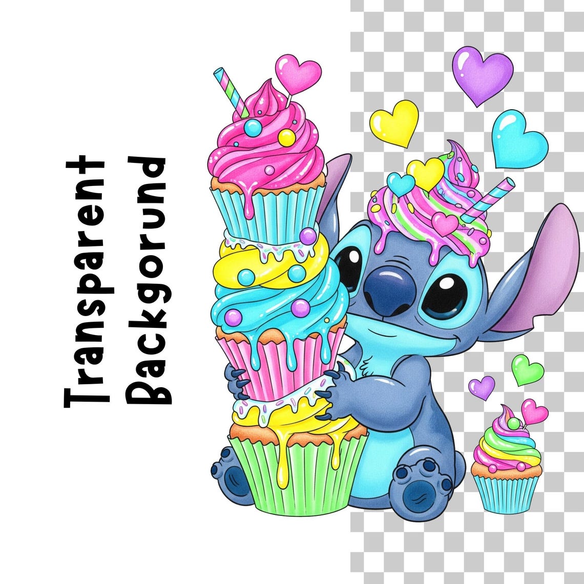 Lindo Stitch: Helado en acuarela, 17 imágenes PNG de Stitch, Acuarela ...