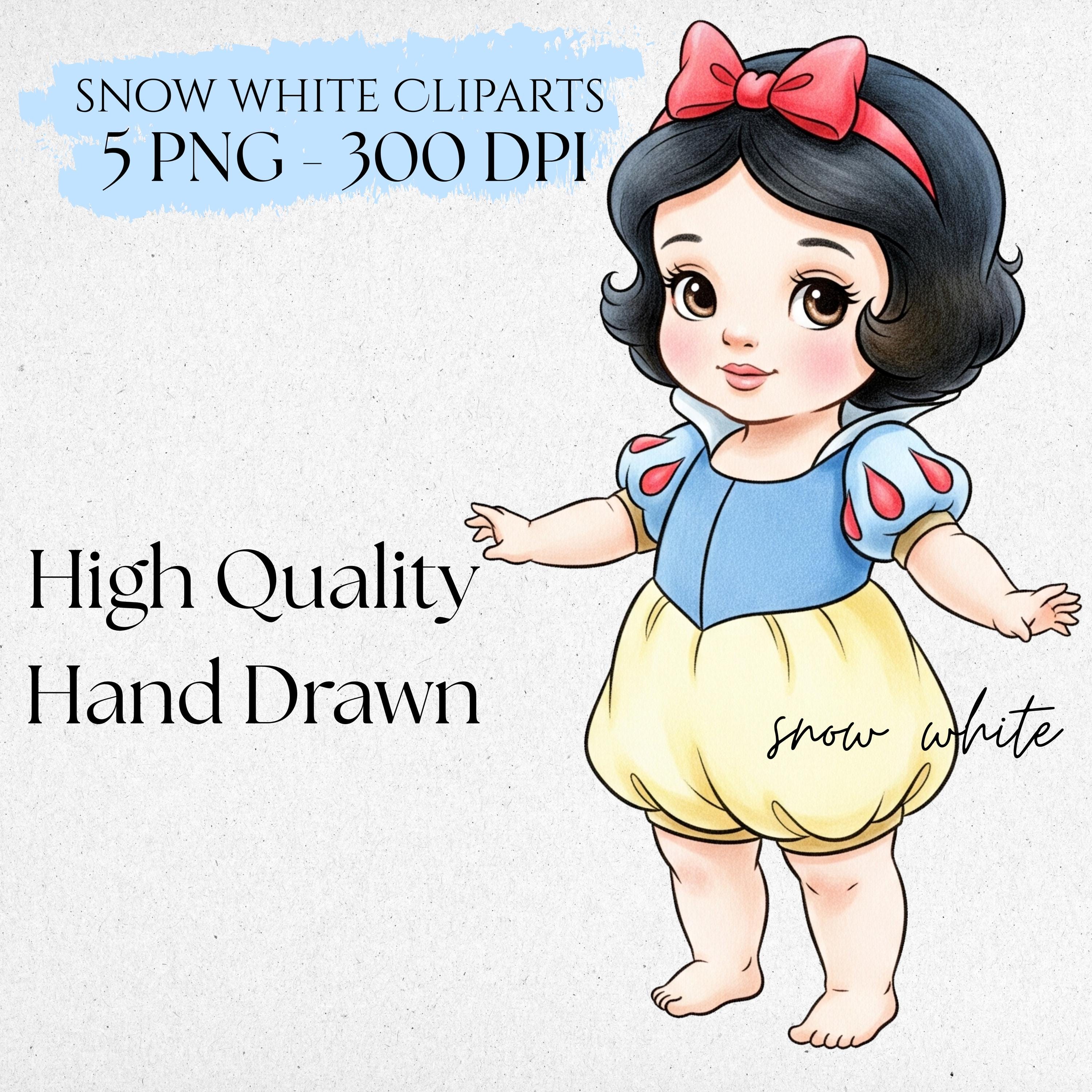 Snow White Cute Baby Watercolor Clipart, Snow White PNG, Princess ...