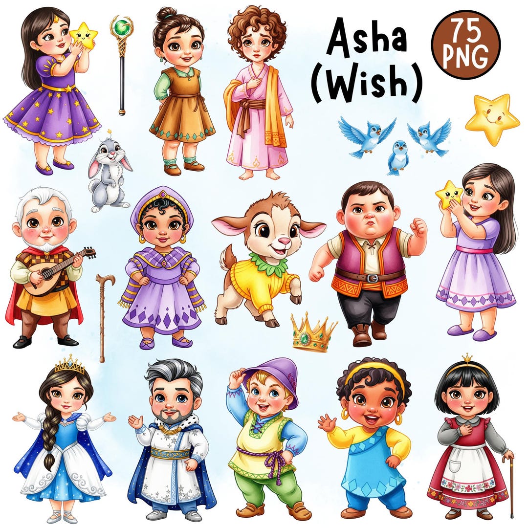 Wish Movie PNG Clipart, Cute Wish Princess Asha Clipart, Baby Wish ...