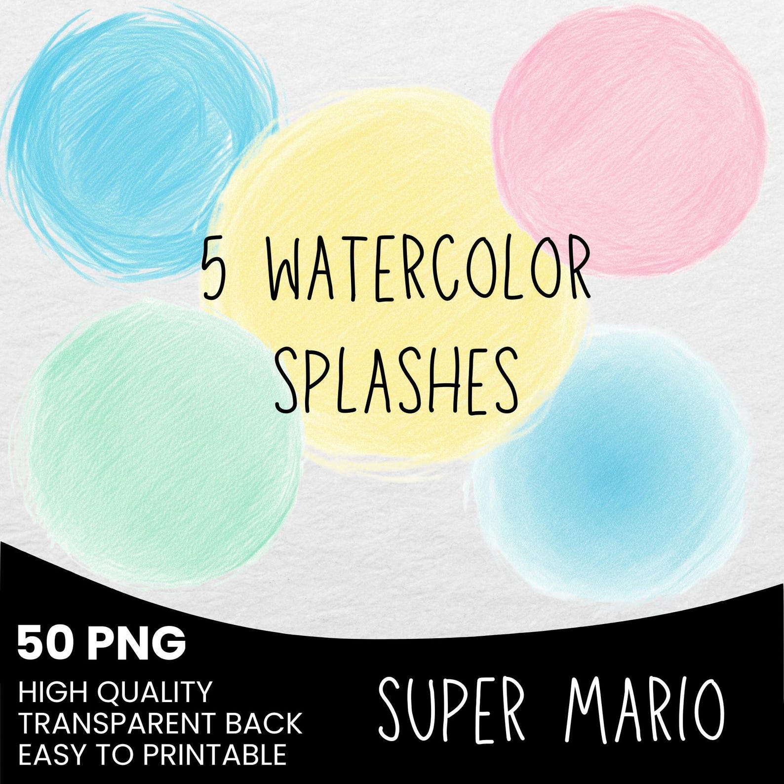 Super Mario Bros Watercolor Cliparts, Free Mario Font, Super Mario ...