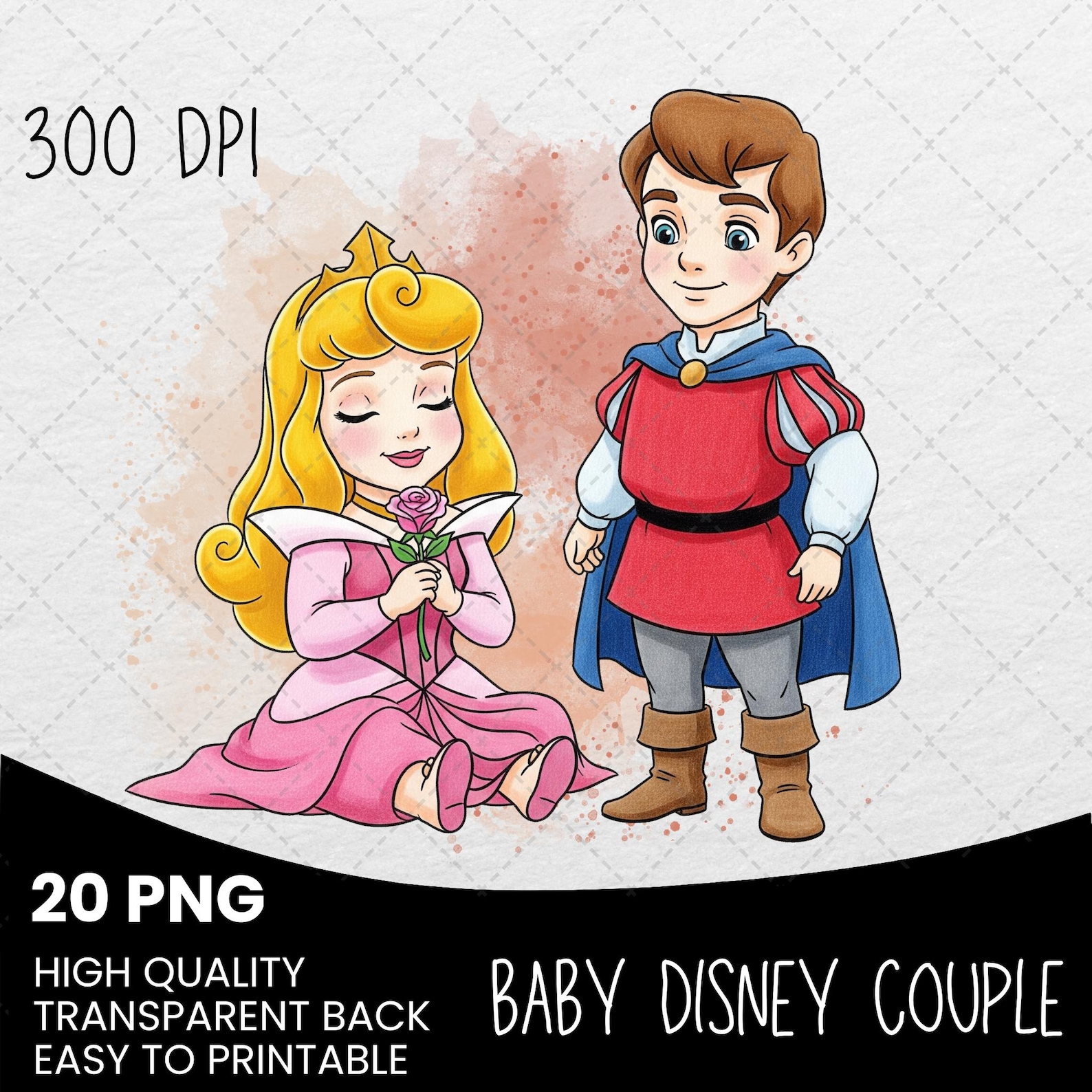 Princess Couple Cliparts, Little Cute Prince Princes, Hand Drawn ...
