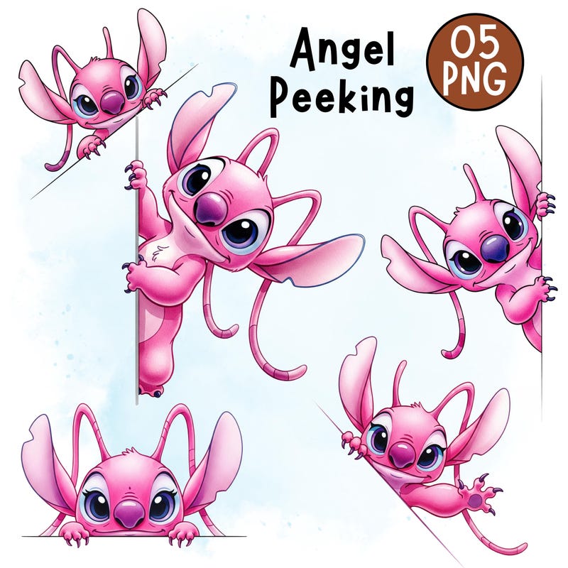 Stitch pink clipart - Etsy España