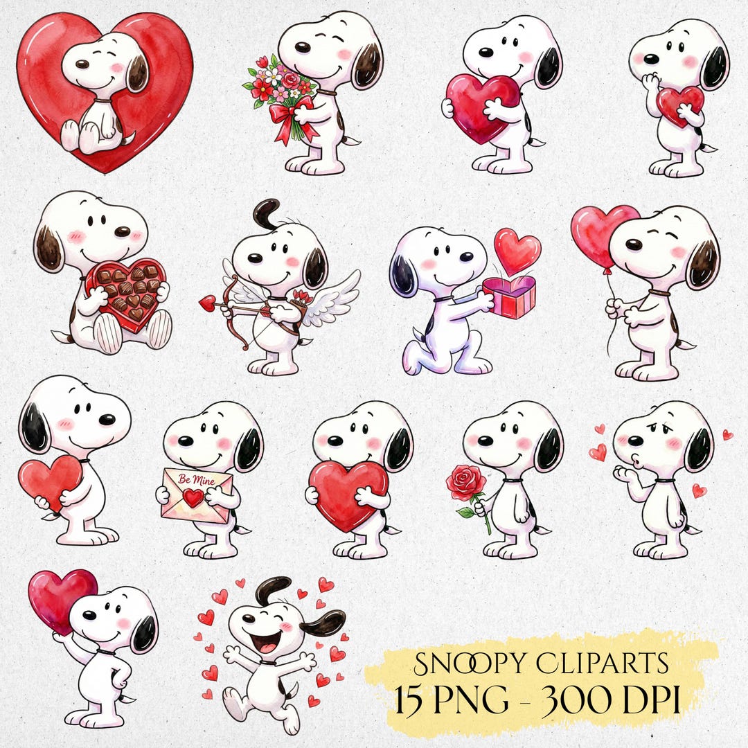 Snoopy the Peanuts Valentine Clipart, Snoopy Cartoon Dog Clipart ...