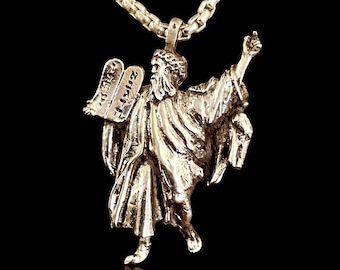 Vintage Moses and the Ten Commandments 14k Yellow Gold Pendant ...