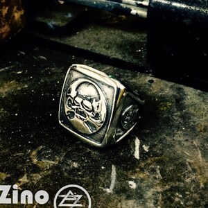 Stunt Car Death Proof Skull Symbol Muscle Ring Sterling Silver 925 by ...