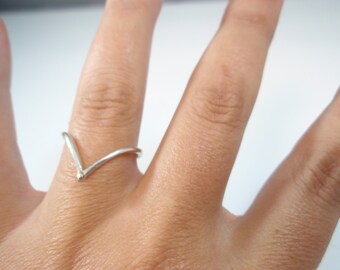 V shaped ring | Etsy