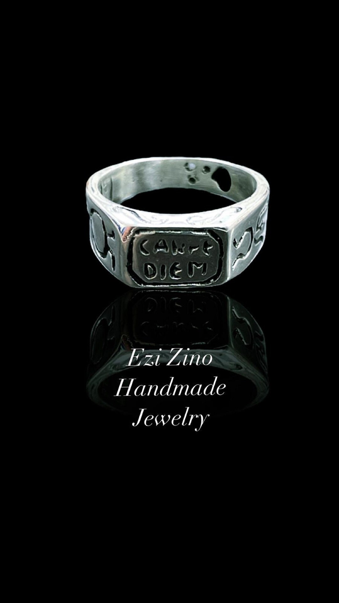 Carpe Diem Seize the Day Sterling Silver 925 Ring Ezi Zino Designs ...