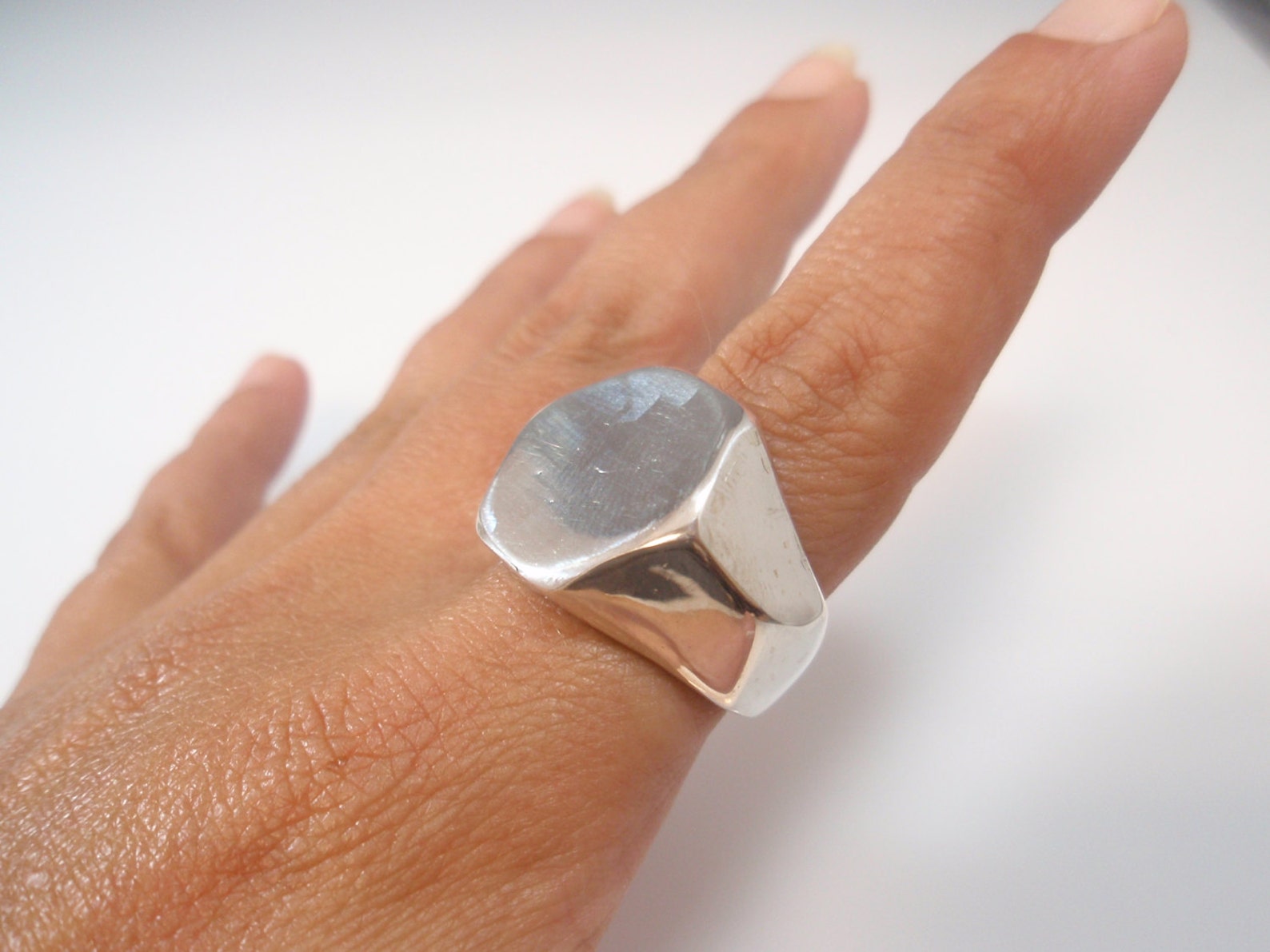 Rider Motorcycle Engine Screw Geometric Signet Ring Sterling - Etsy