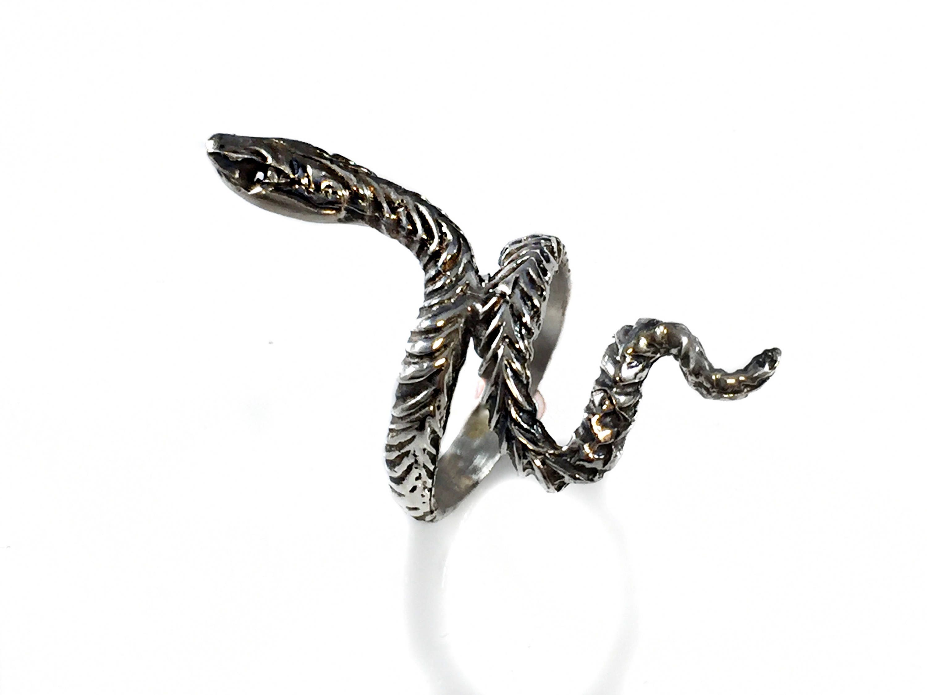 Carved Twist Long Snake Sterling Silver 925 Ring - Etsy Israel