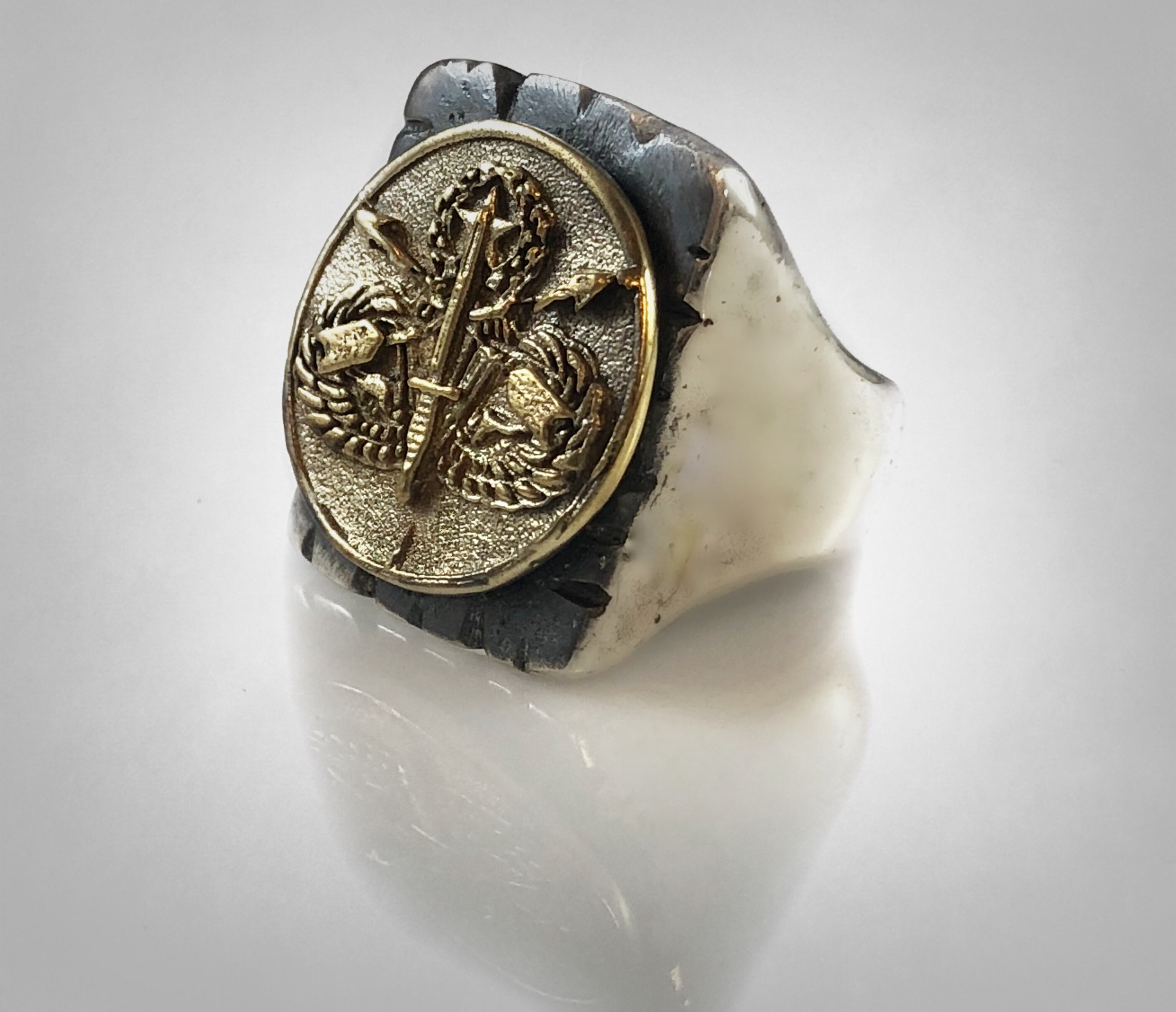 Old Special Forces Airborne Ring Sterling Silver 925 Brass & Sterling ...
