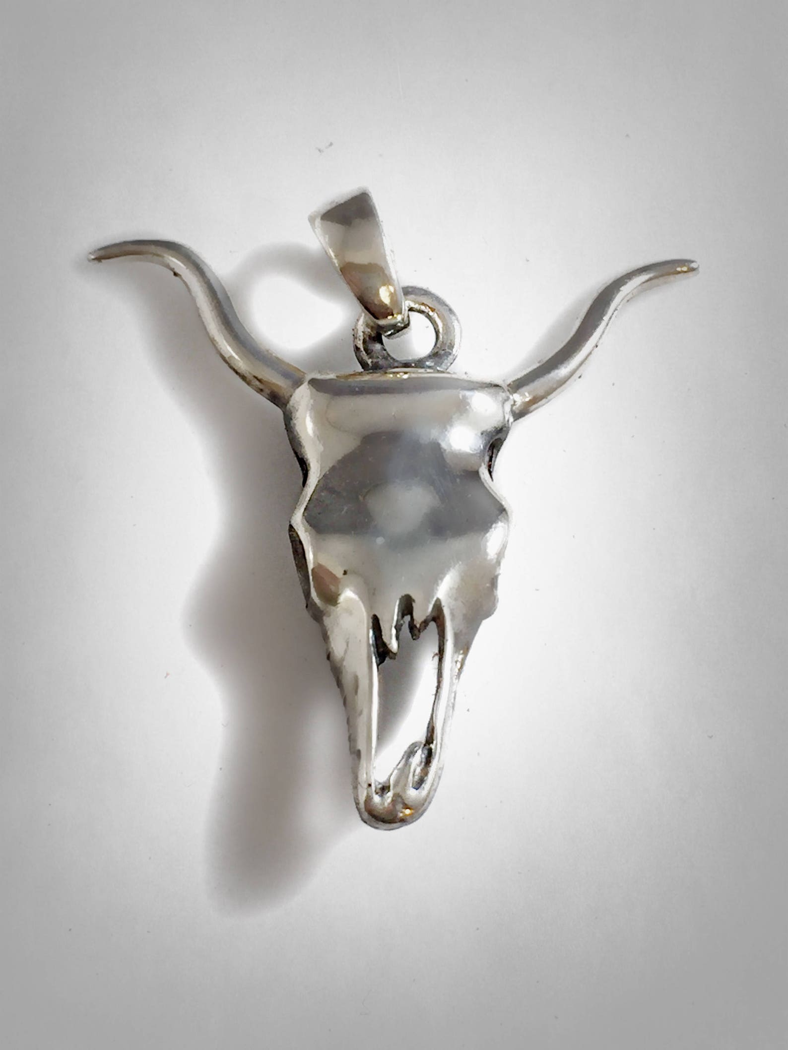 Bull Skull Pendant Sterling Silver 925 - Etsy