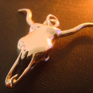 Bull Skull Texas Longhorn, Cowboy Rodeo Locket Pendant - Etsy