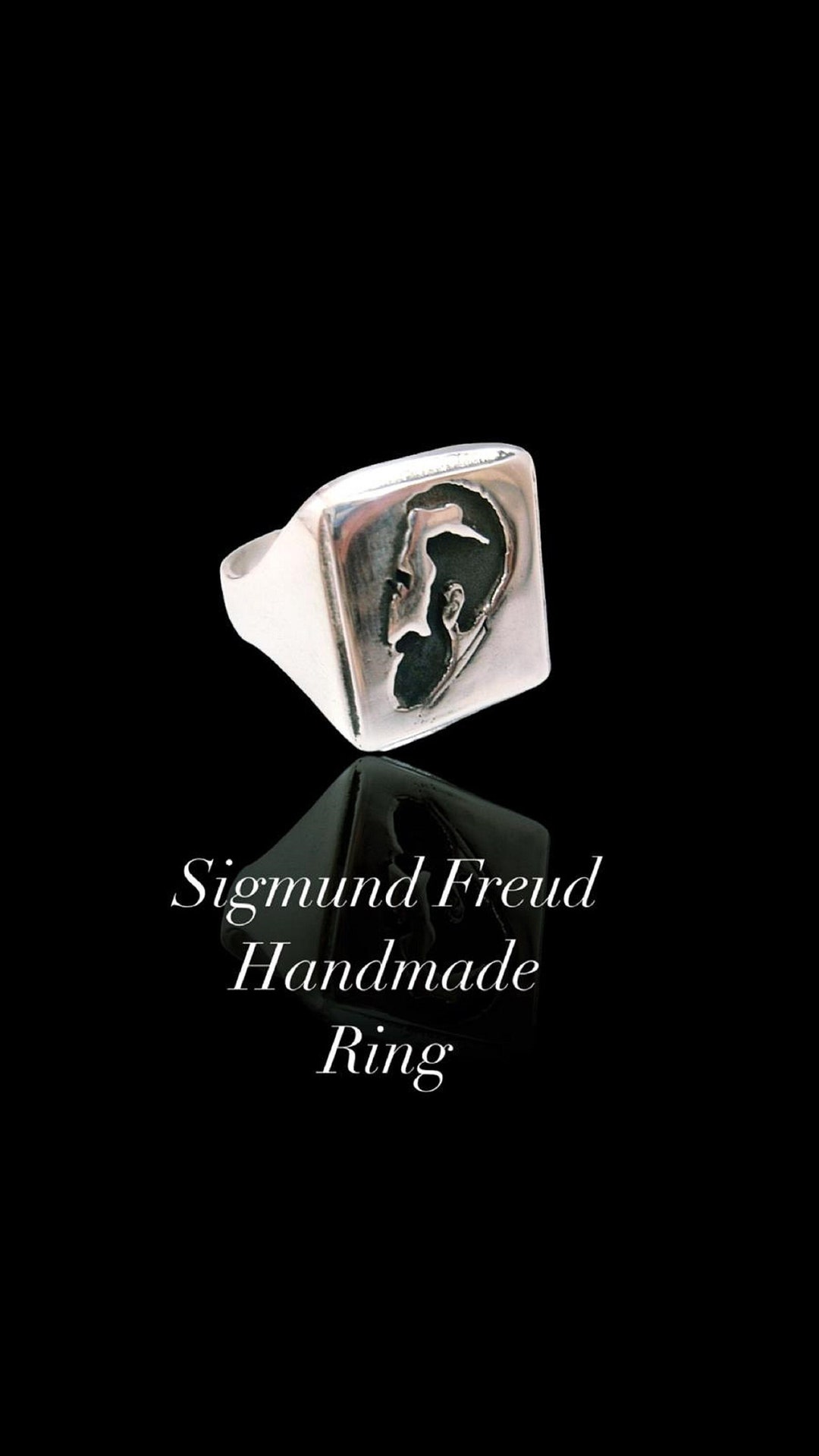 Sigmund Freud Portrait Shadow Woman Ring Sterling Silver 925 - Etsy