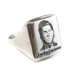 Lucky Luciano Italian Mafia Portrait Ring Sterling Silver - Etsy