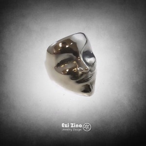 Guy Fawkes Occupy Anonymous Mask Ring Sterling Silver Original Ezi Zino ...