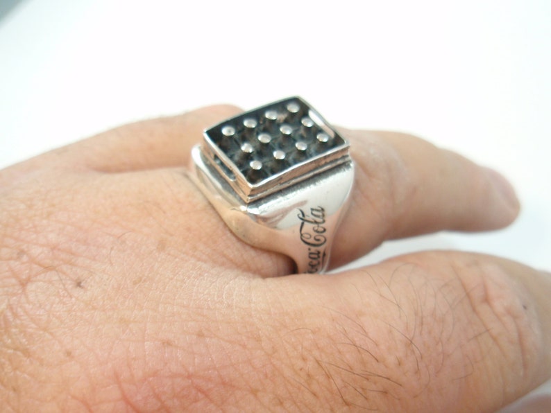 Coca Cola Crate 12 Bottles SOLID STERLING SILVER Ring - Etsy