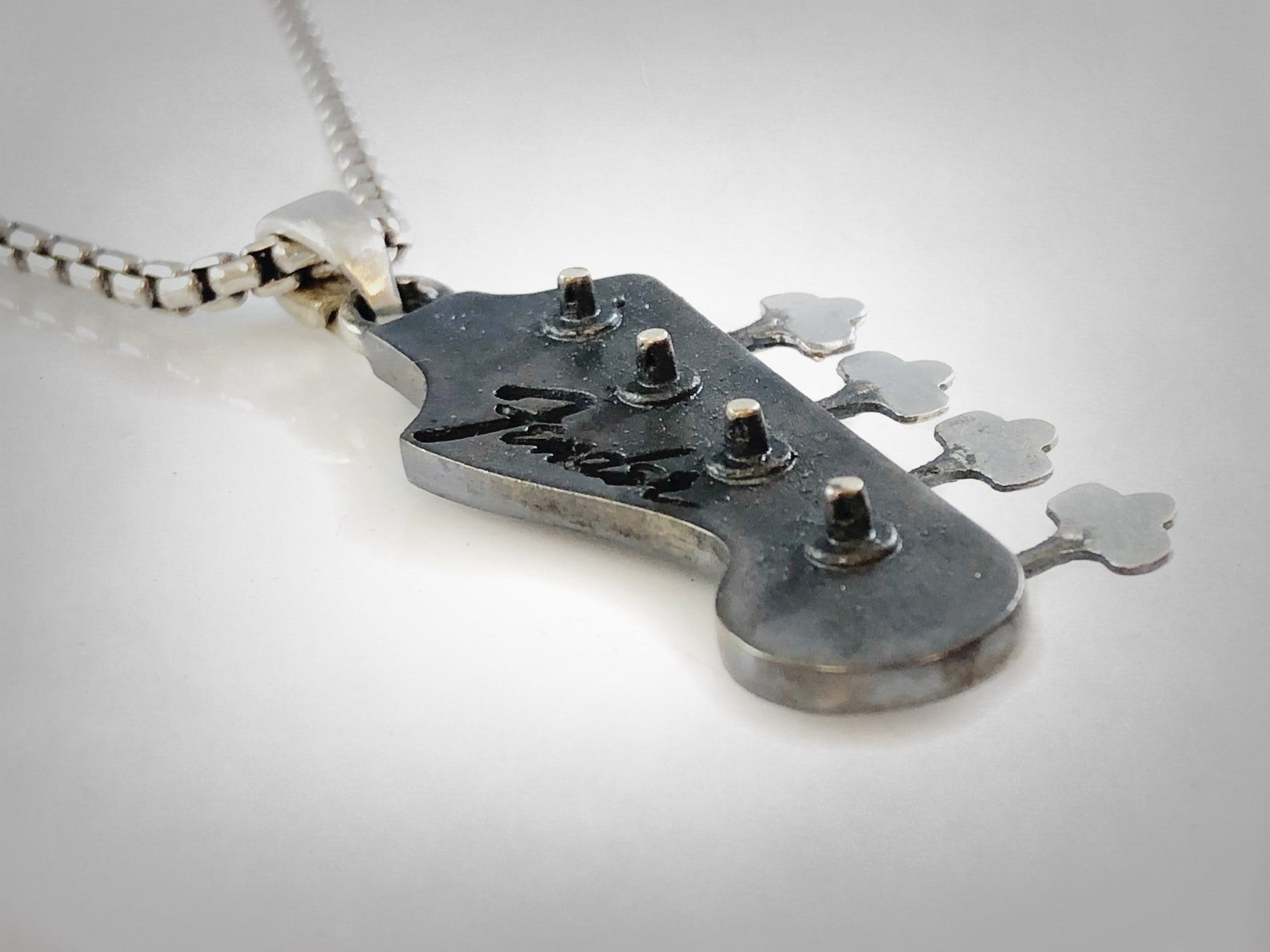 Fender Bass Headstock Handmade Pendant Solid Sterling Siver | Etsy