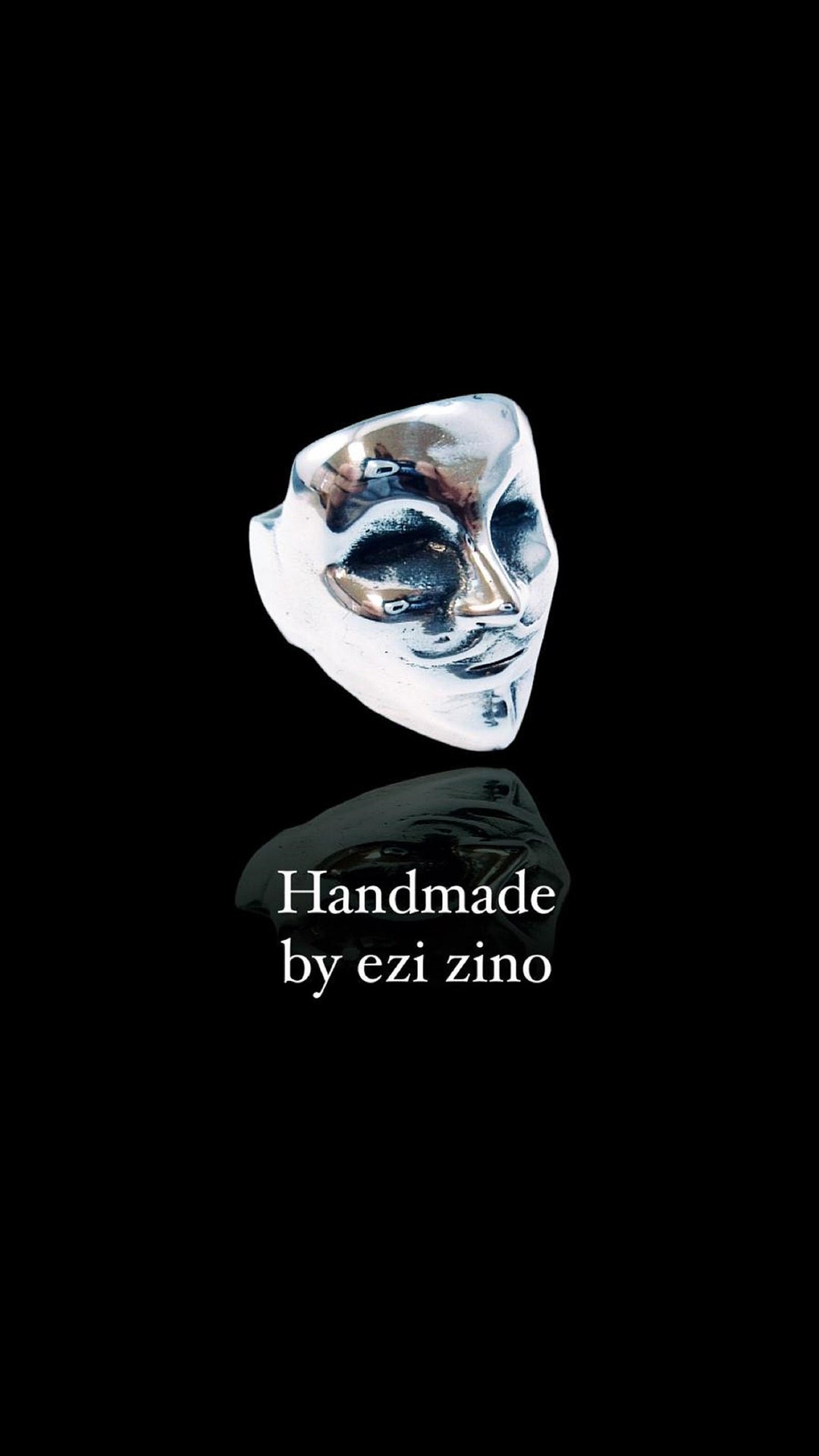 Guy Fawkes Occupy Anonymous Mask Ring Sterling Silver Original Ezi Zino ...