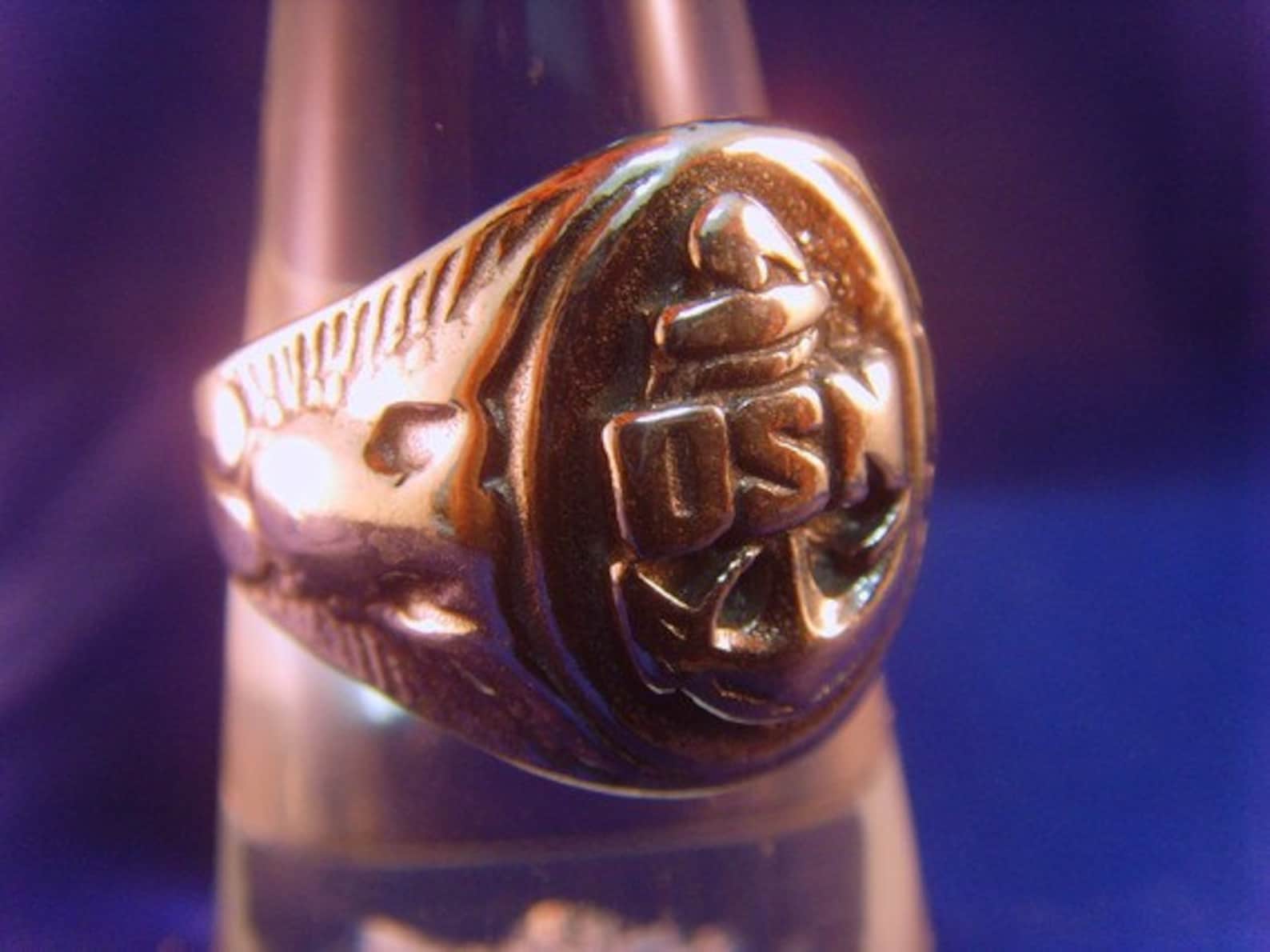 Vintage WWII Usa Us Navy MILITARY Sterling Silver Ring - Etsy