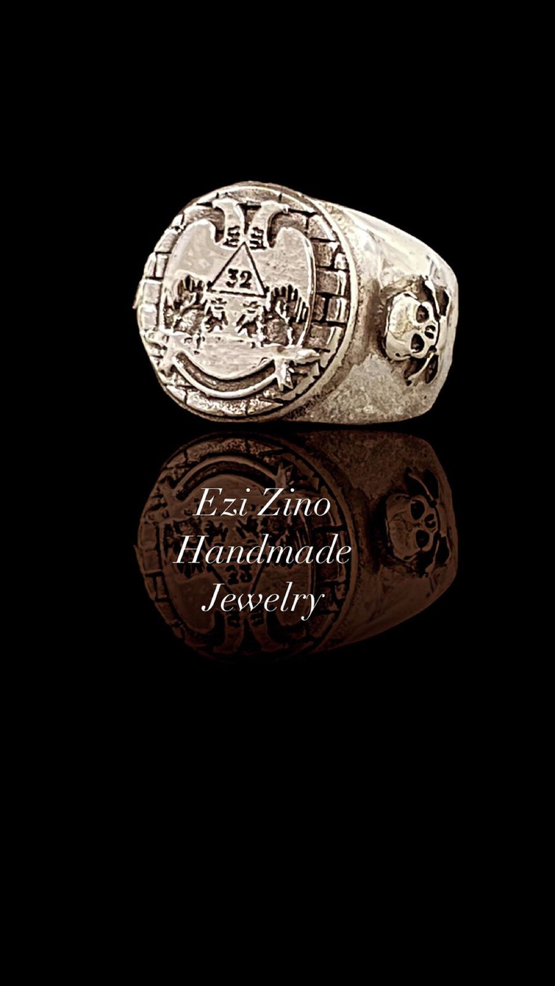 STERLING SILVER 32 Degree Masonic Free Mason RING Freemasonry Jewelry ...