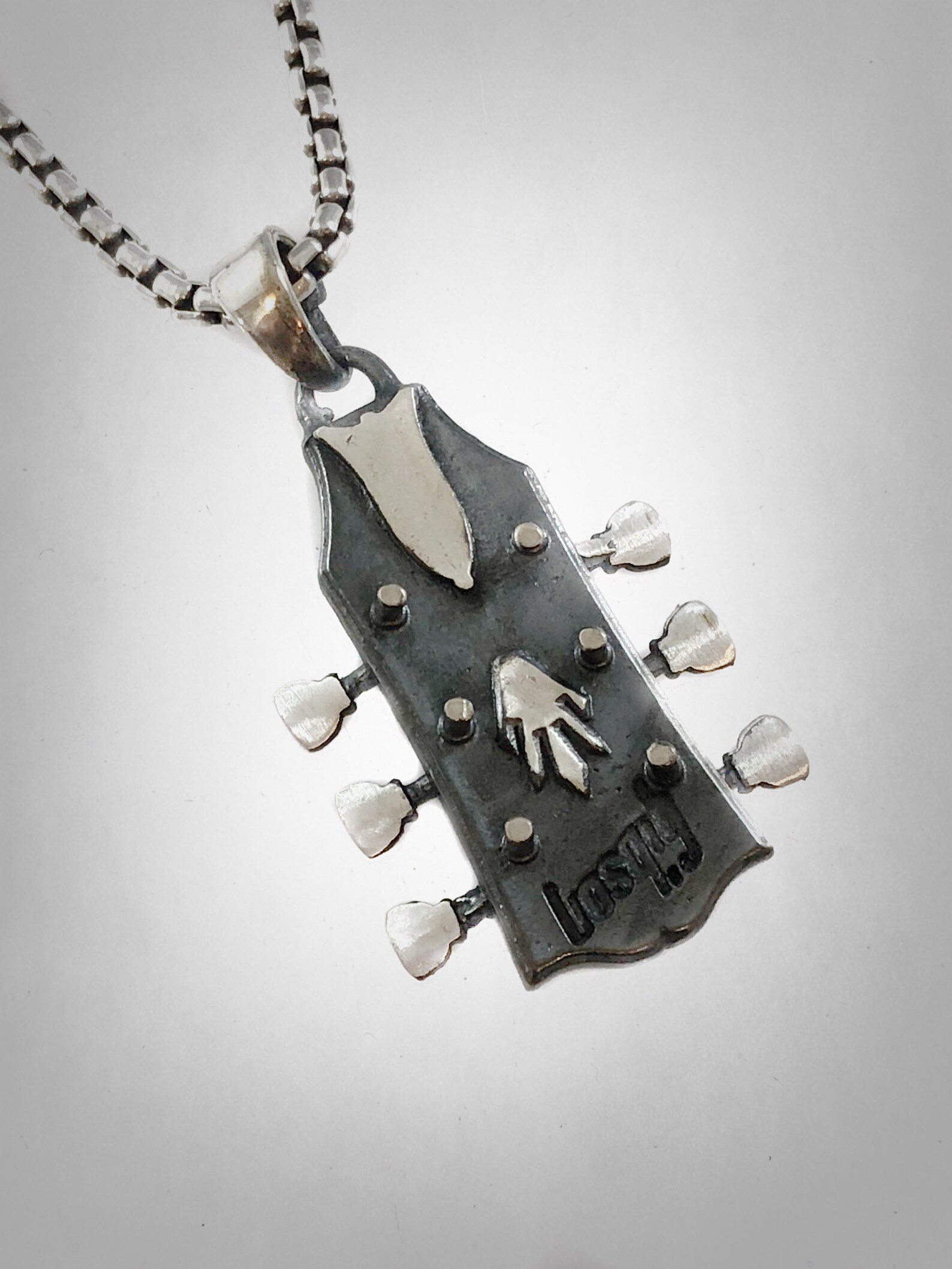 Gibson Crown Inlay Headstock Handmade Pendant Solid Sterling - Etsy Israel