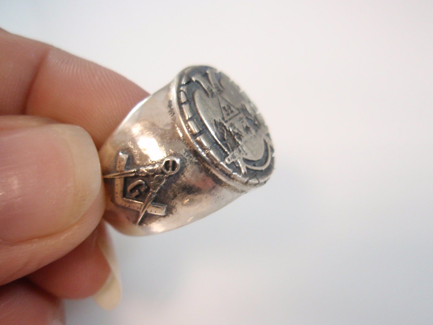 STERLING SILVER 32 Degree Masonic Free Mason RING Freemasonry Jewelry ...