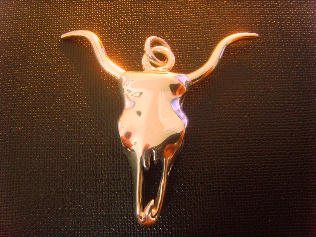 Bull Skull Texas Longhorn Cowboy Rodeo Locket Pendant | Etsy