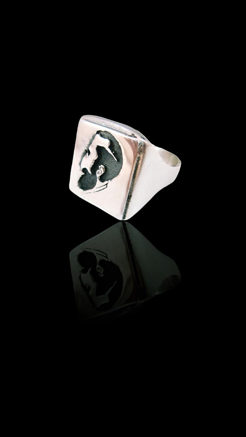 Sigmund Freud Portrait Shadow Woman Ring Sterling Silver 925 - Etsy