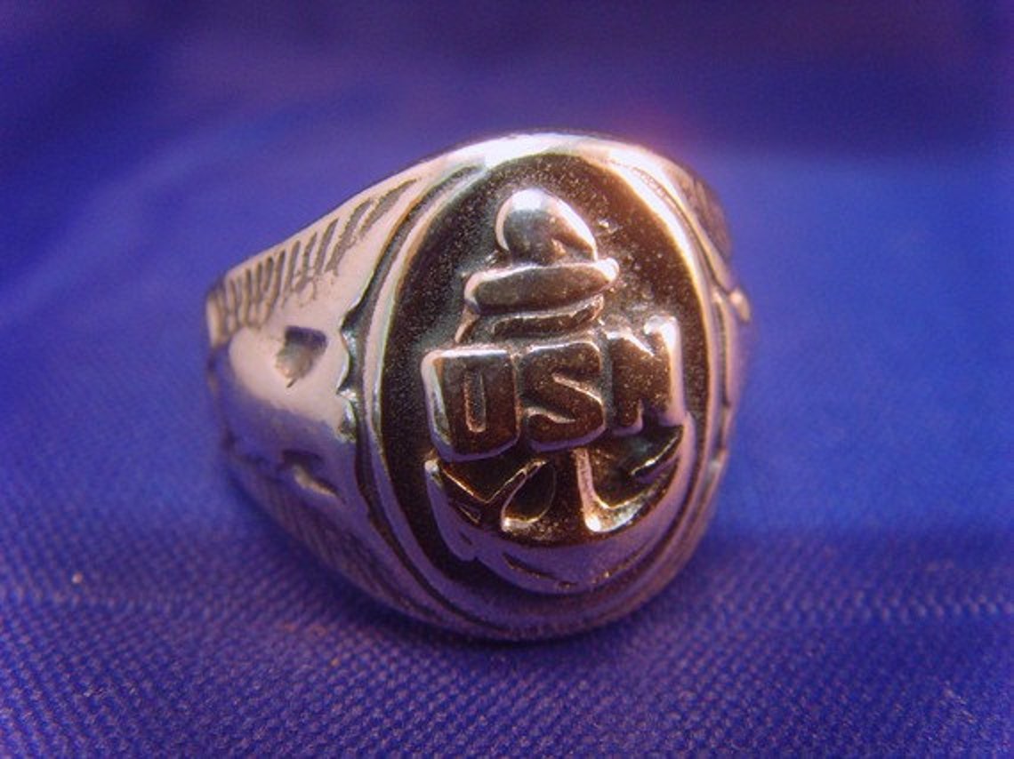Vintage WWII Usa Us Navy MILITARY Sterling Silver Ring - Etsy