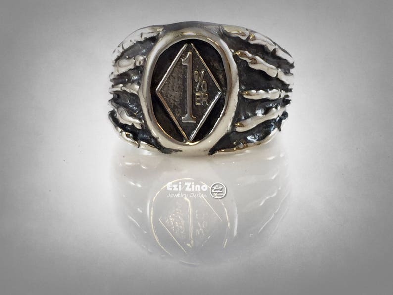1%er Sterling Silver BIKER OUTLAW Ring - Etsy