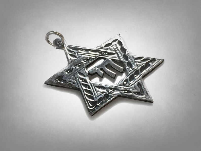 Star of David HAI Judaica Sterling Silver 925 Pendant - Etsy